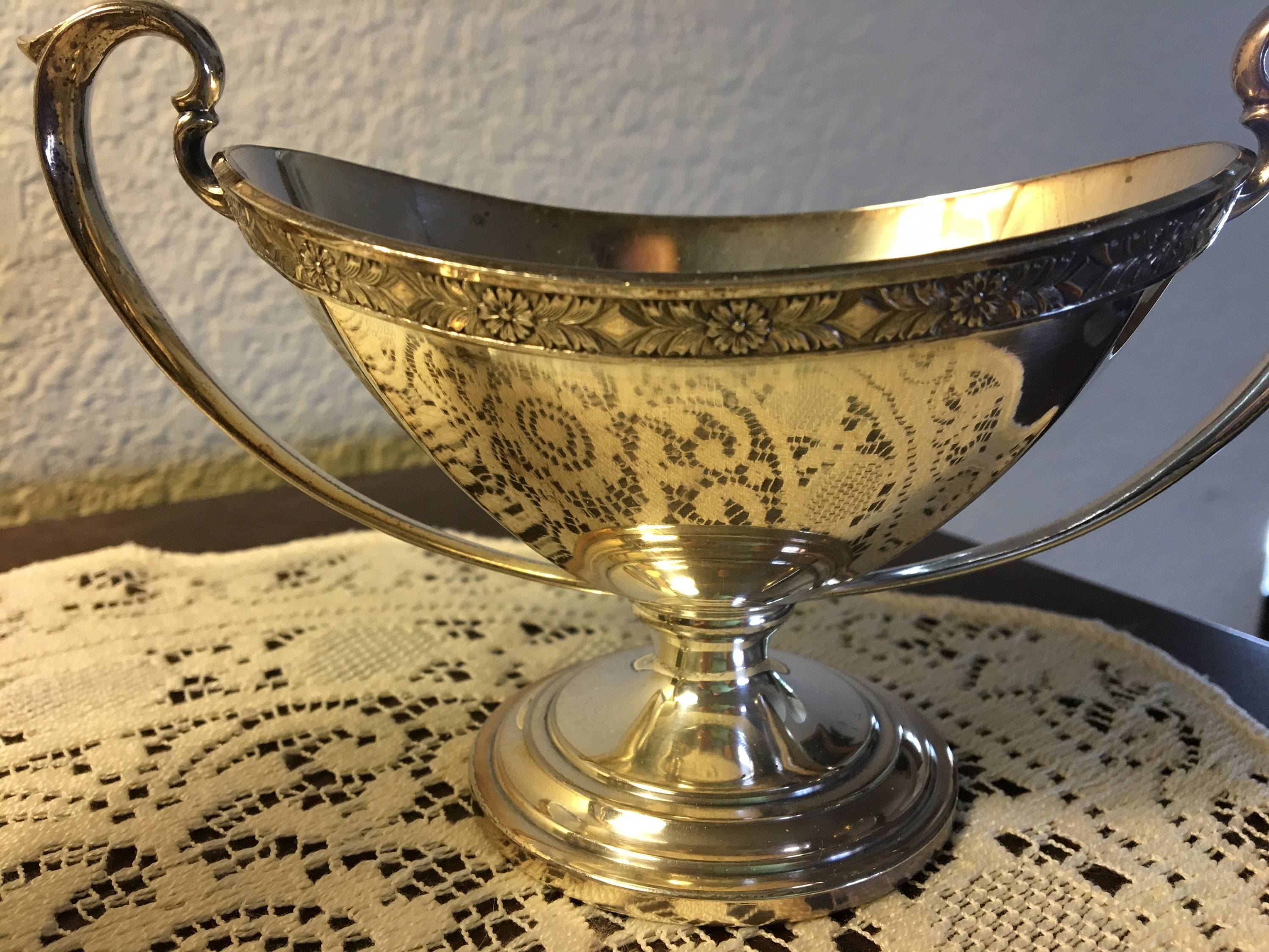 1930s Evans EPNS Art Deco Footed Pitcher-style Creamer & Trophy-style ...