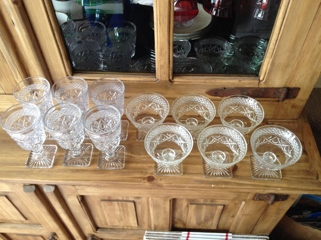 STEMWARE SETS 1950s Imperial Glass Cape Cod Clear Water or Wine Goblets ...