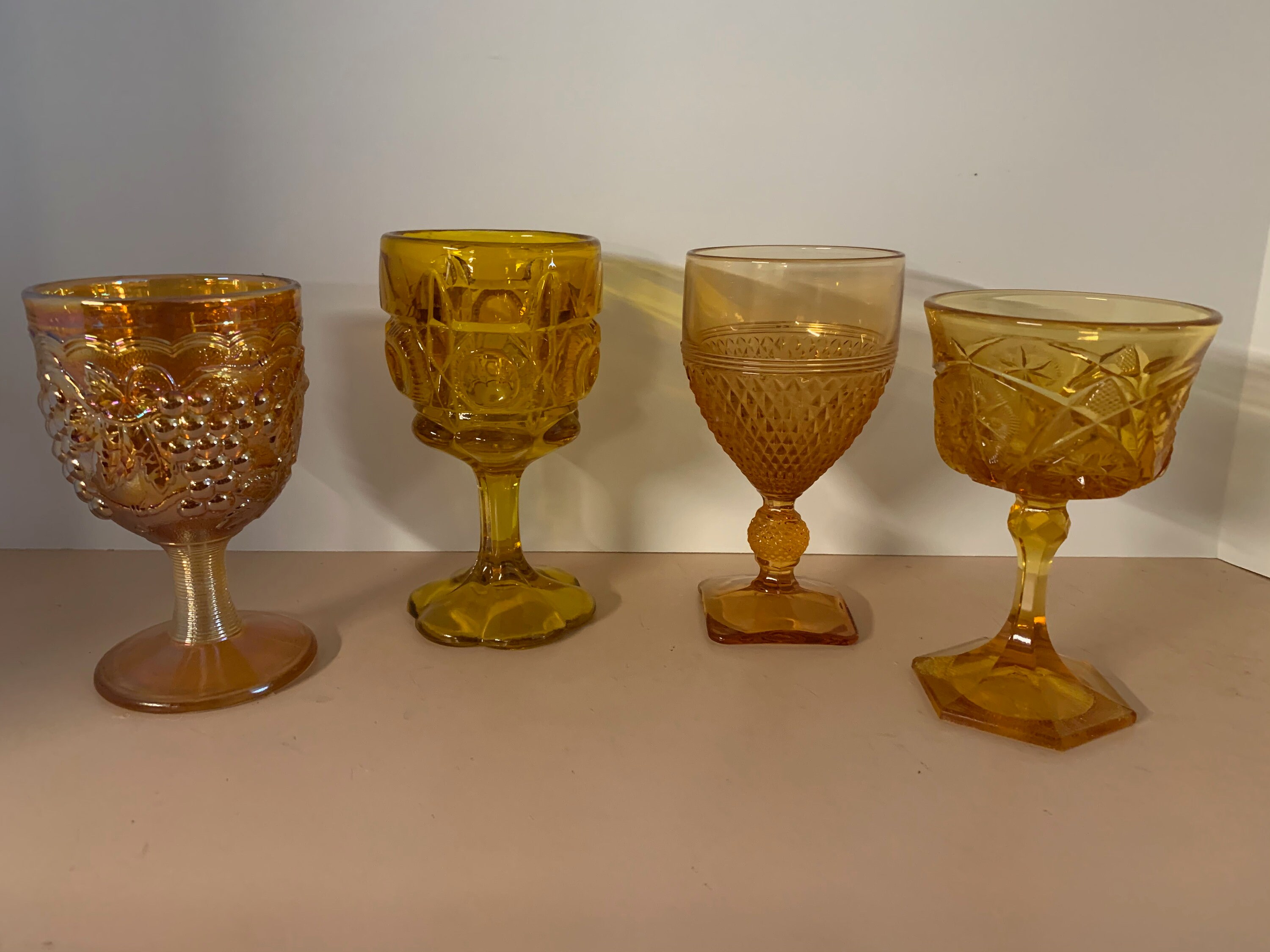 VINTAGE BAR SETS - 1910-1940 Depression Era Pressed Orange Carnival ...