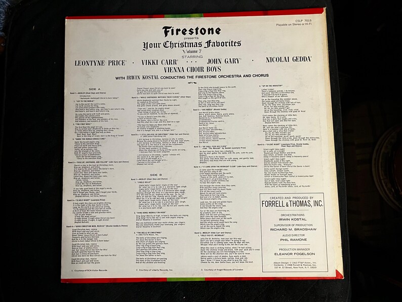 Firestone Presents Your Christmas Favorites Album (1968) - Etsy
