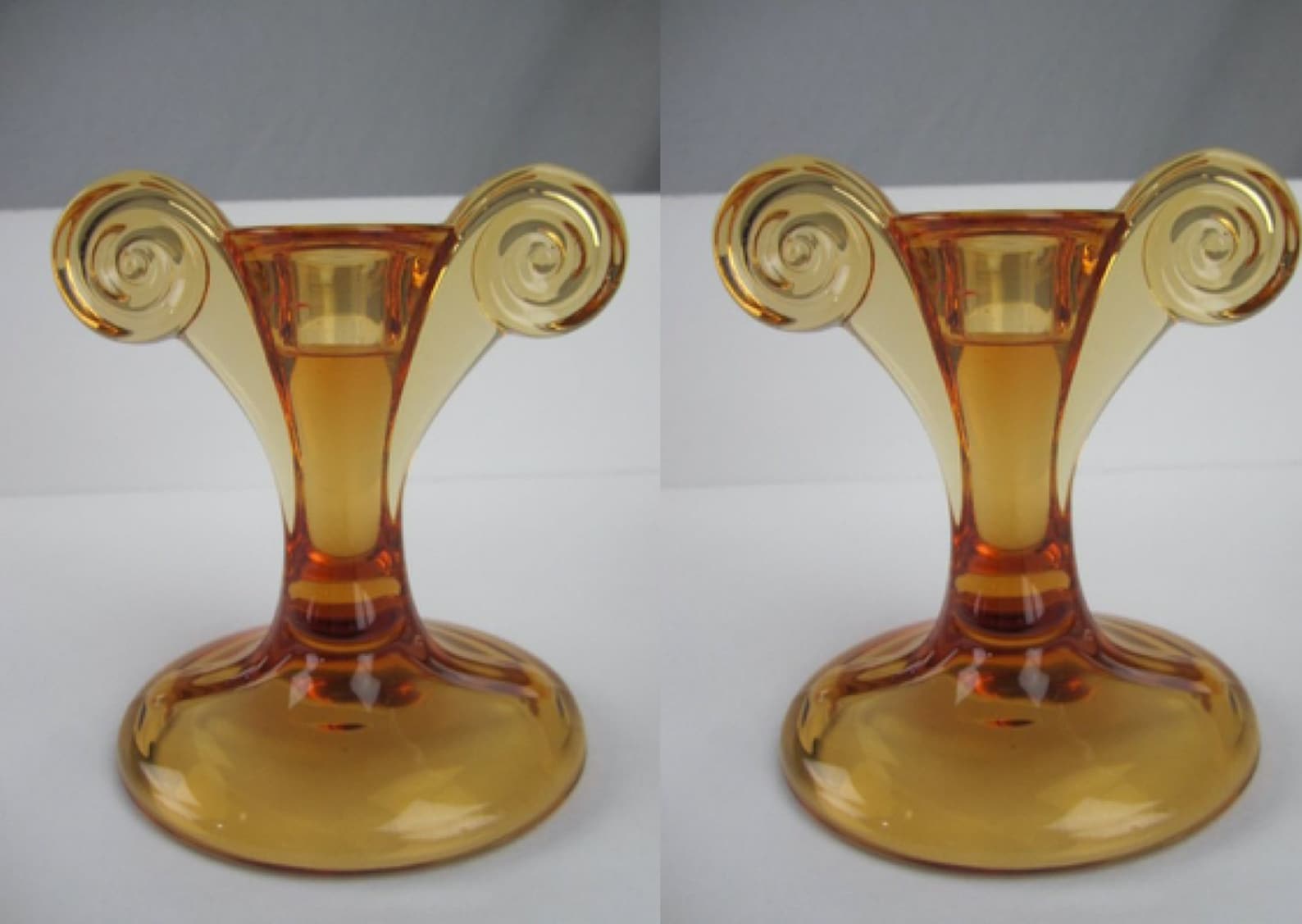 1929-1936 Fostoria Art Deco June Topaz more Orange or Amber UNETCHED ...