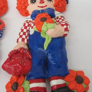 1970s Carol Rardon Raggedy Ann (13") & Andy (14") Chalkware Wall ...
