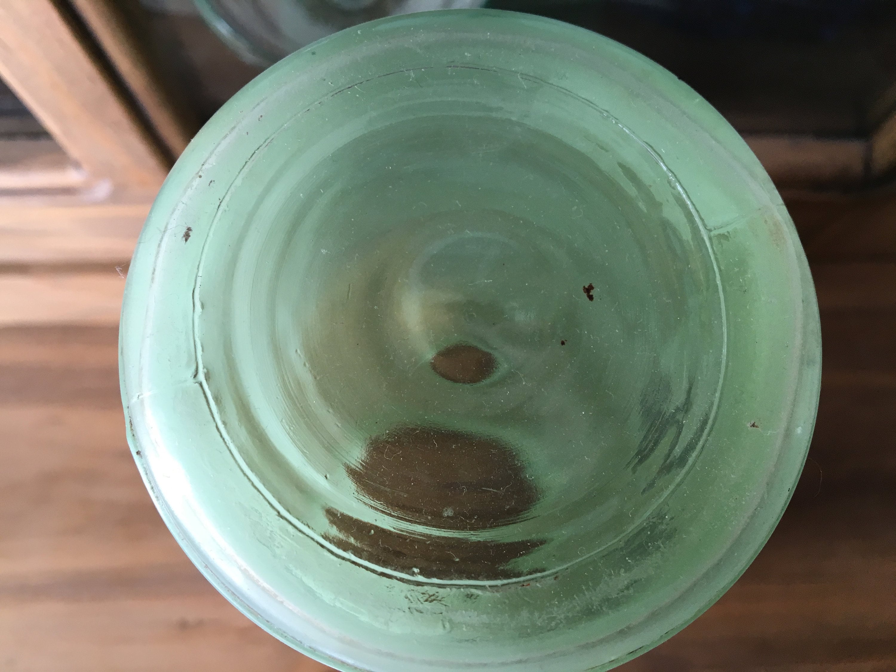 Mid-century American Art Deco Style Green Painted Glass With Black ...
