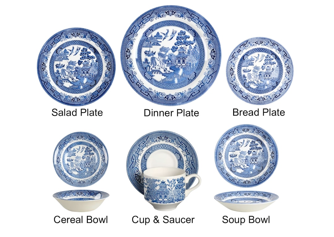 1989 Churchill China Willow Blue (georgian Shape) 6-person, 7-piece ...