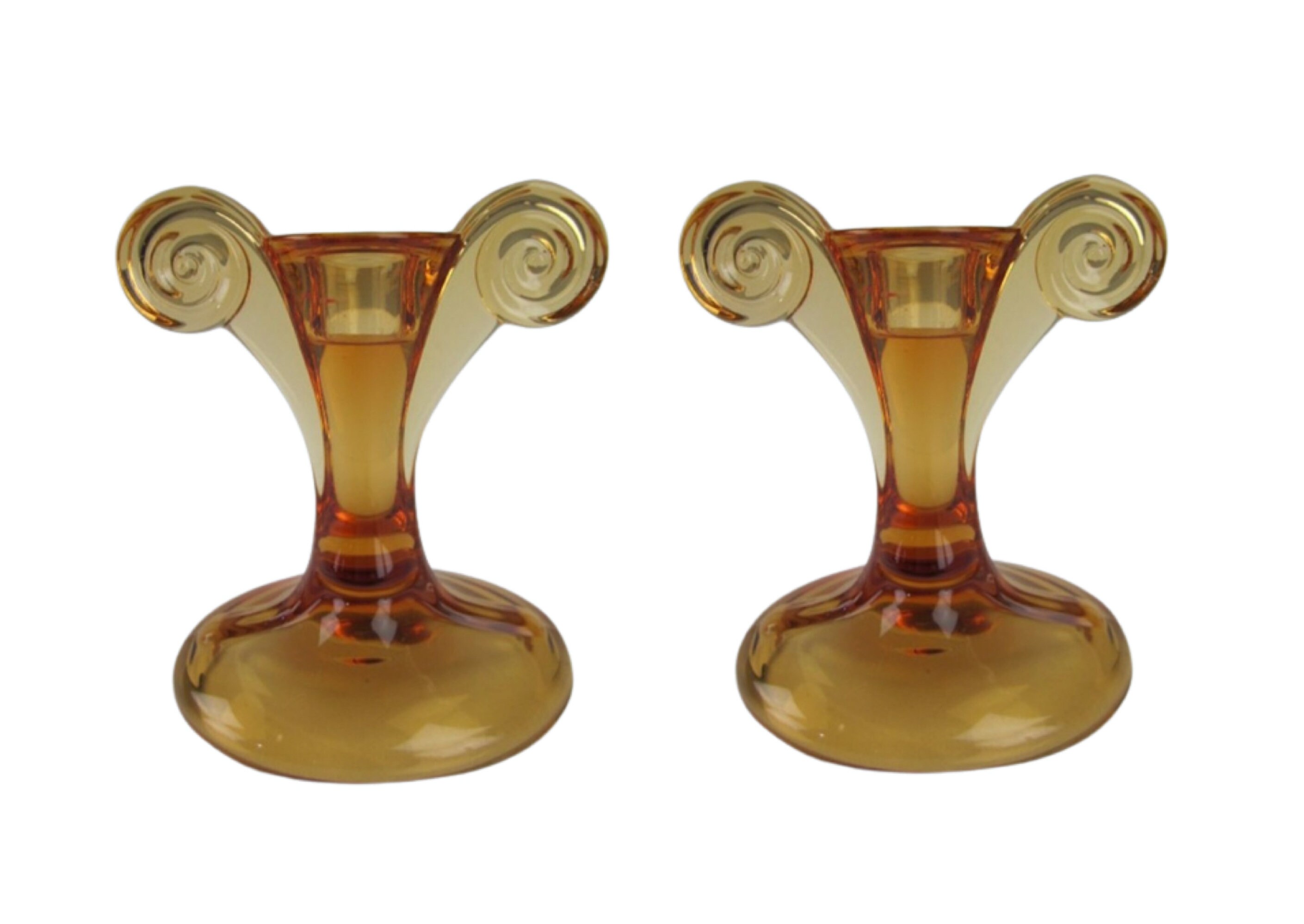 1929-1936 Fostoria Art Deco June Topaz more Orange or Amber UNETCHED ...