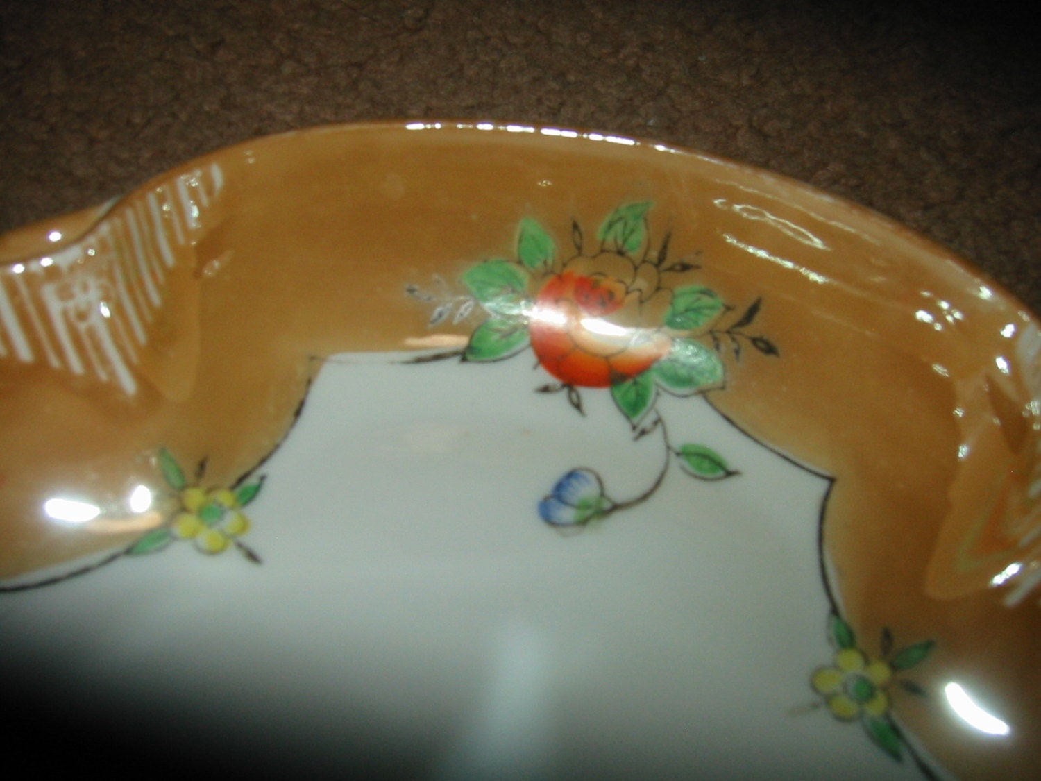 1930s Made in Japan (noritake Nippon) Hand-painted Peach Floral ...