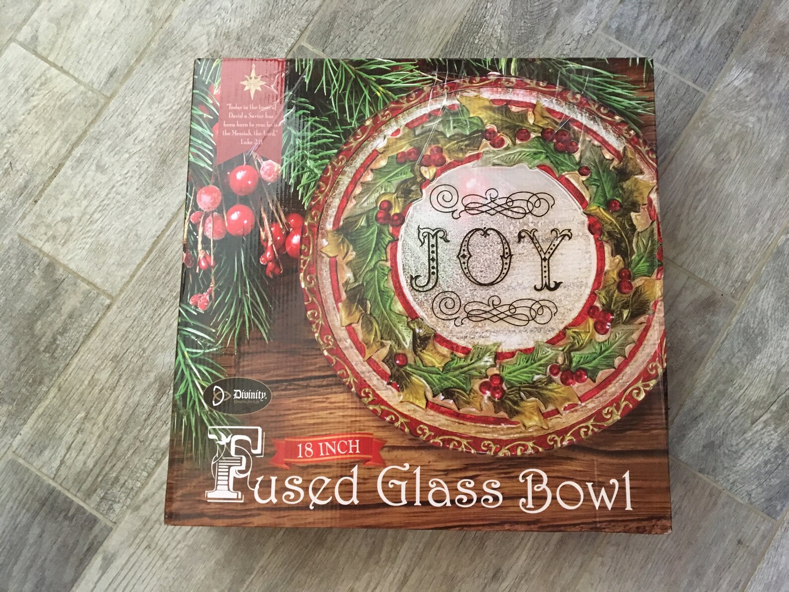 Vintage 1980s Divinity Glass 18” Fused Glass Holiday Joy Decorative or ...
