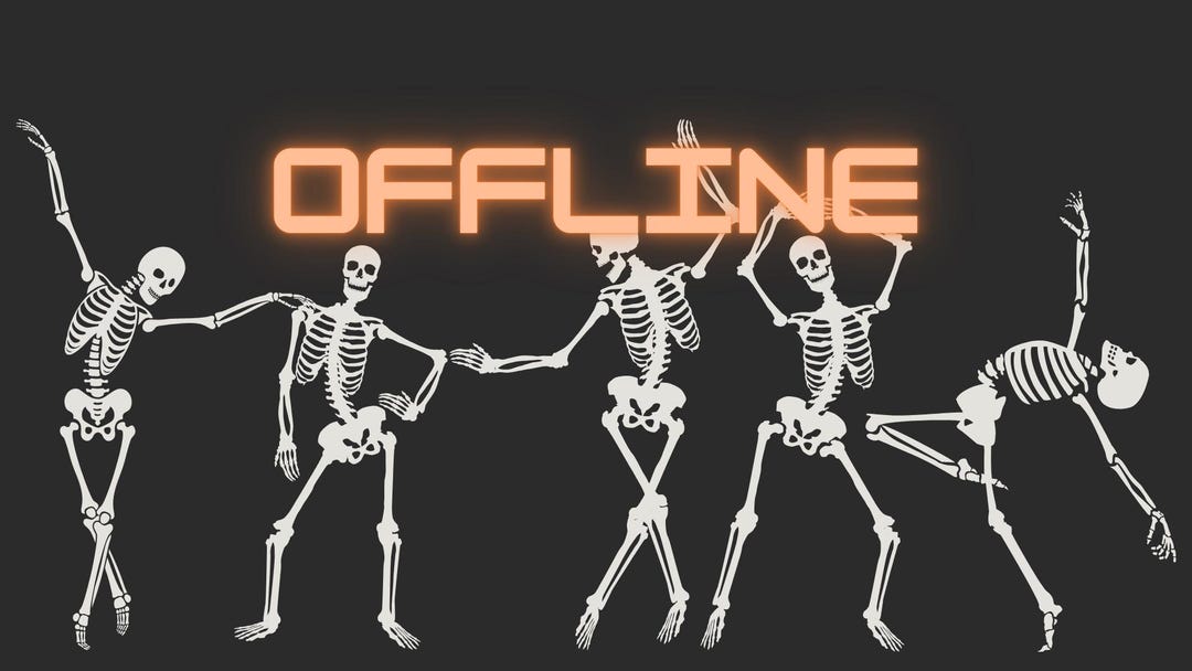 Skeleton Offline Screen - Static - Twitch - Youtube - 1920 X 1080 - Etsy