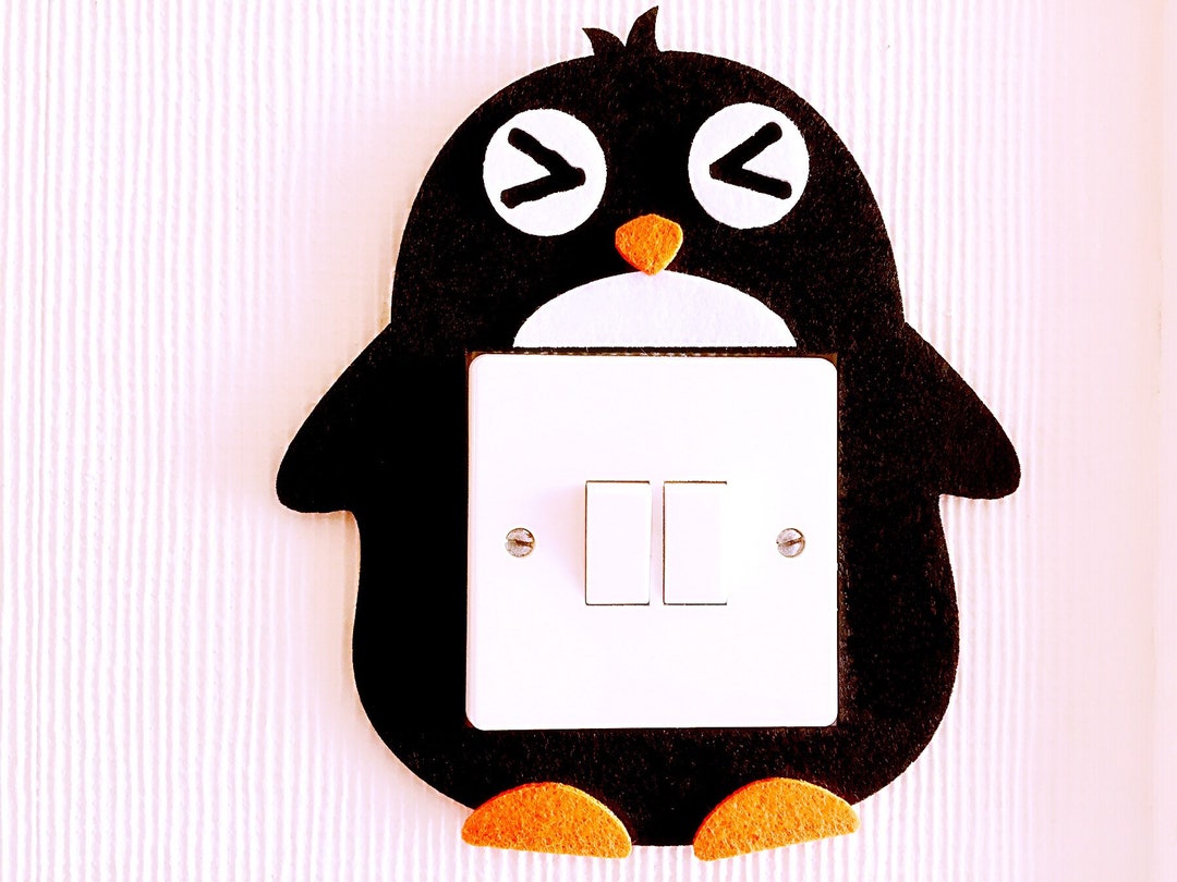 Super Cute 3D Penguin Light Switch Wall Stickers, High Quality Felt ...