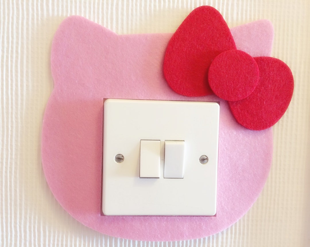 Super Cute 3D Hello Kitty Light Switch Wall Stickers, High Quality Felt ...