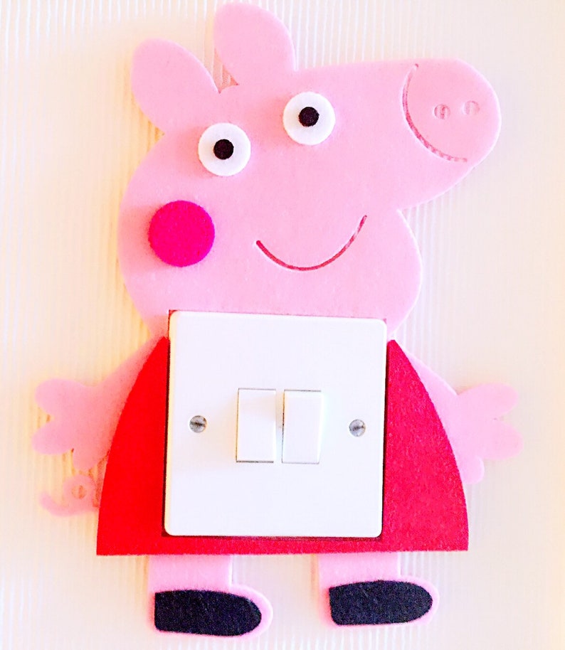 Super Cute 3D Peppa Pig George Pig Light Switch Wall Stickers, High ...