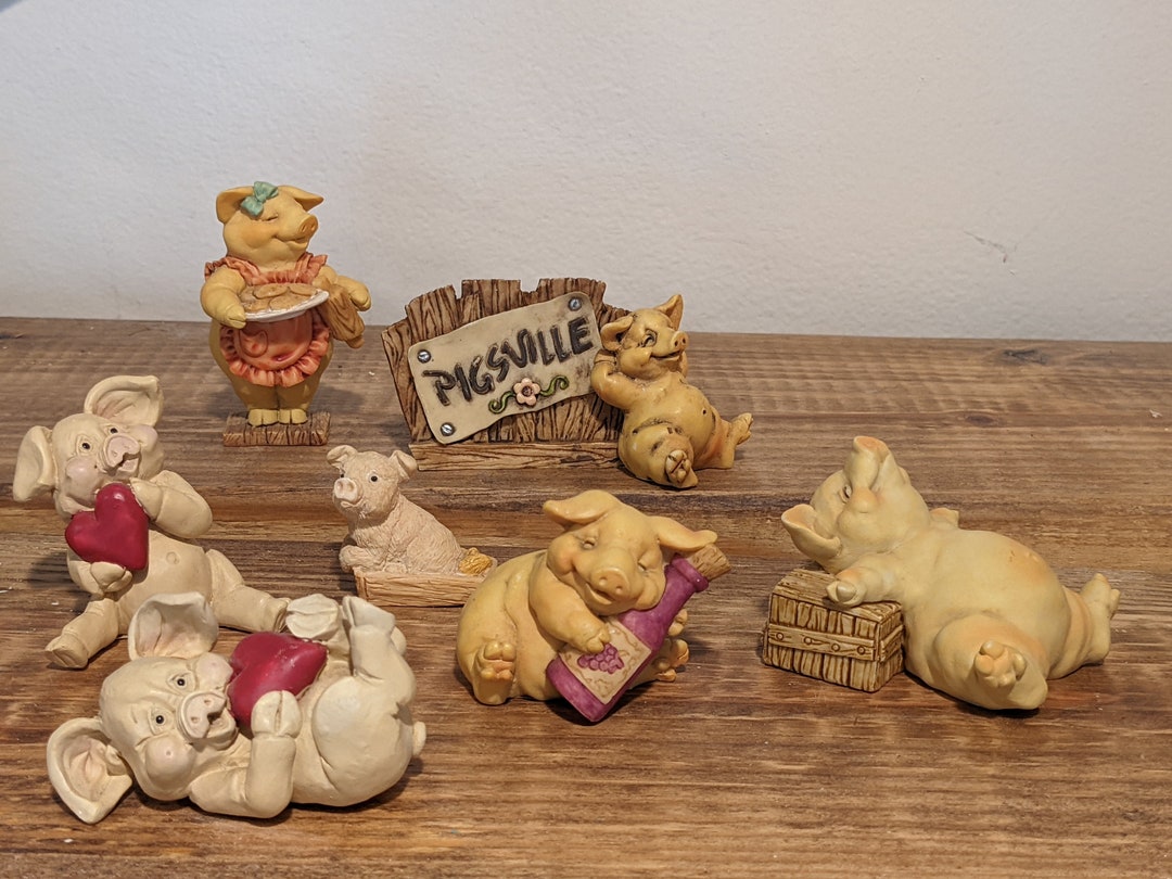 Vintage Pigsville Collectibles Pigs Figurines Collection and Katy Wise ...