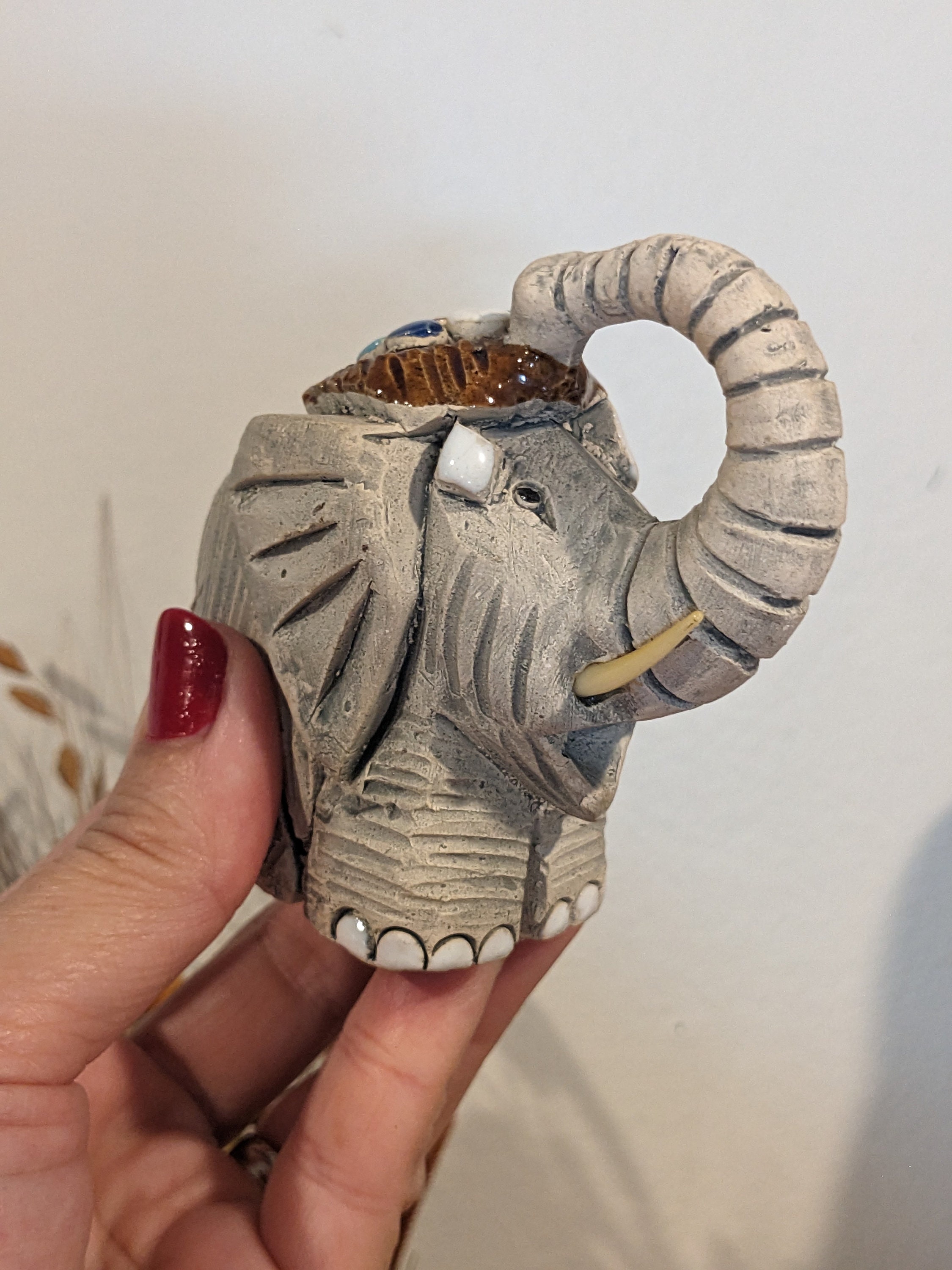 Artesanía Rinconada Art Pottery Clay Animals White Cat Cheetah Llama ...