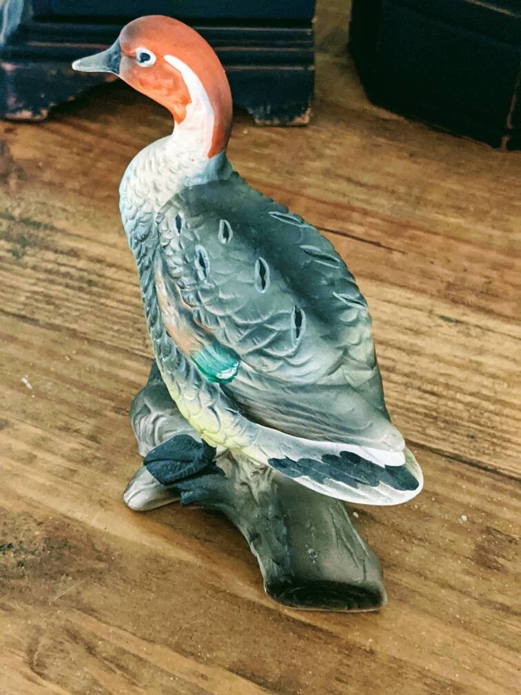 Vintage Porcelain Red Head Duck Bird Figurine Japan Beautiful Colors - Etsy