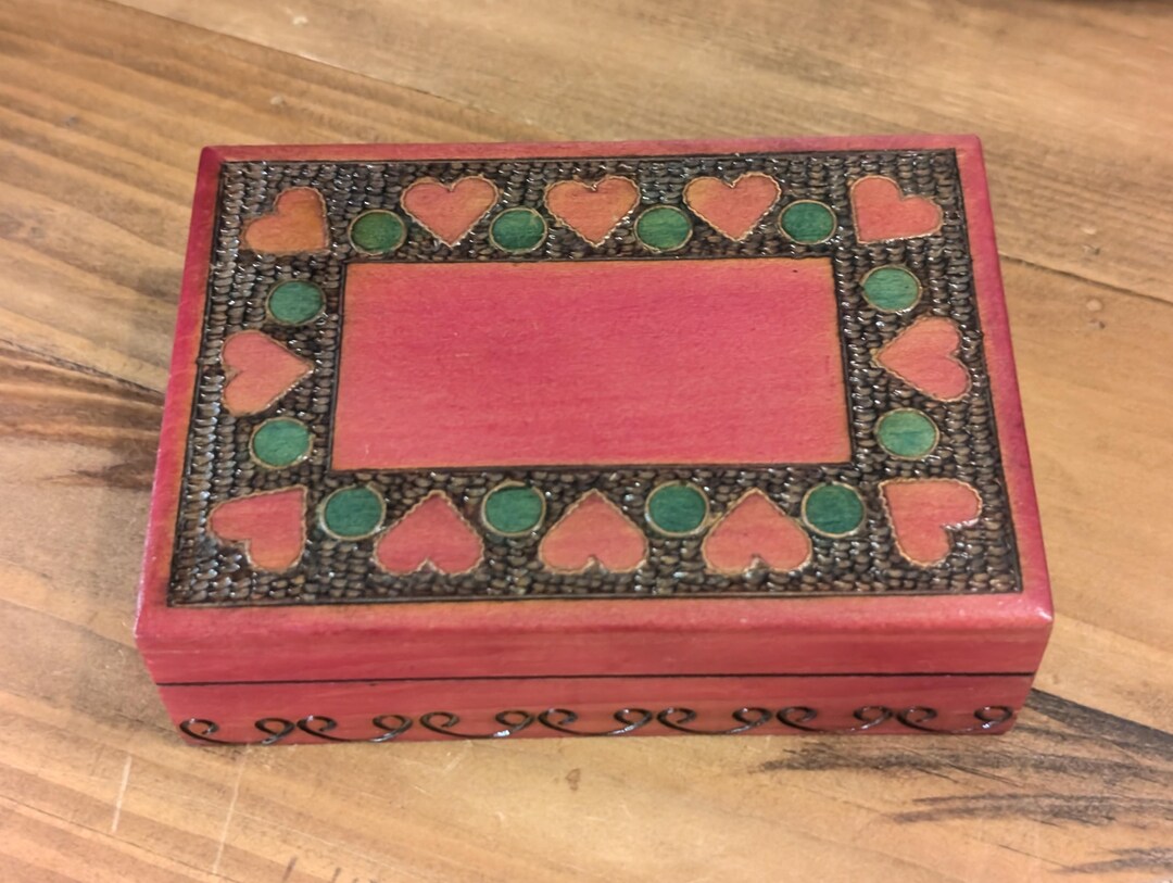 Vintage Poland Wooden Jewelry Box Keepsake - Etsy