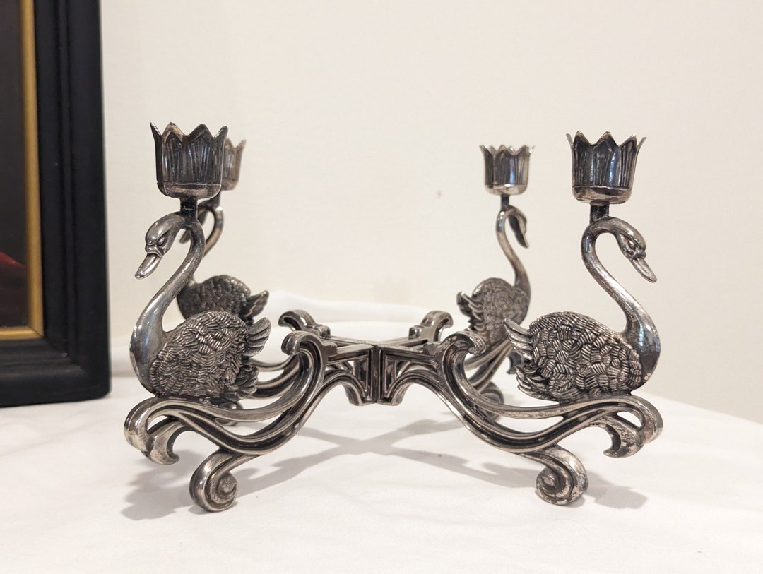 Vintage Godinger Candelabra Center Piece Candle Stick Holder Metal ...