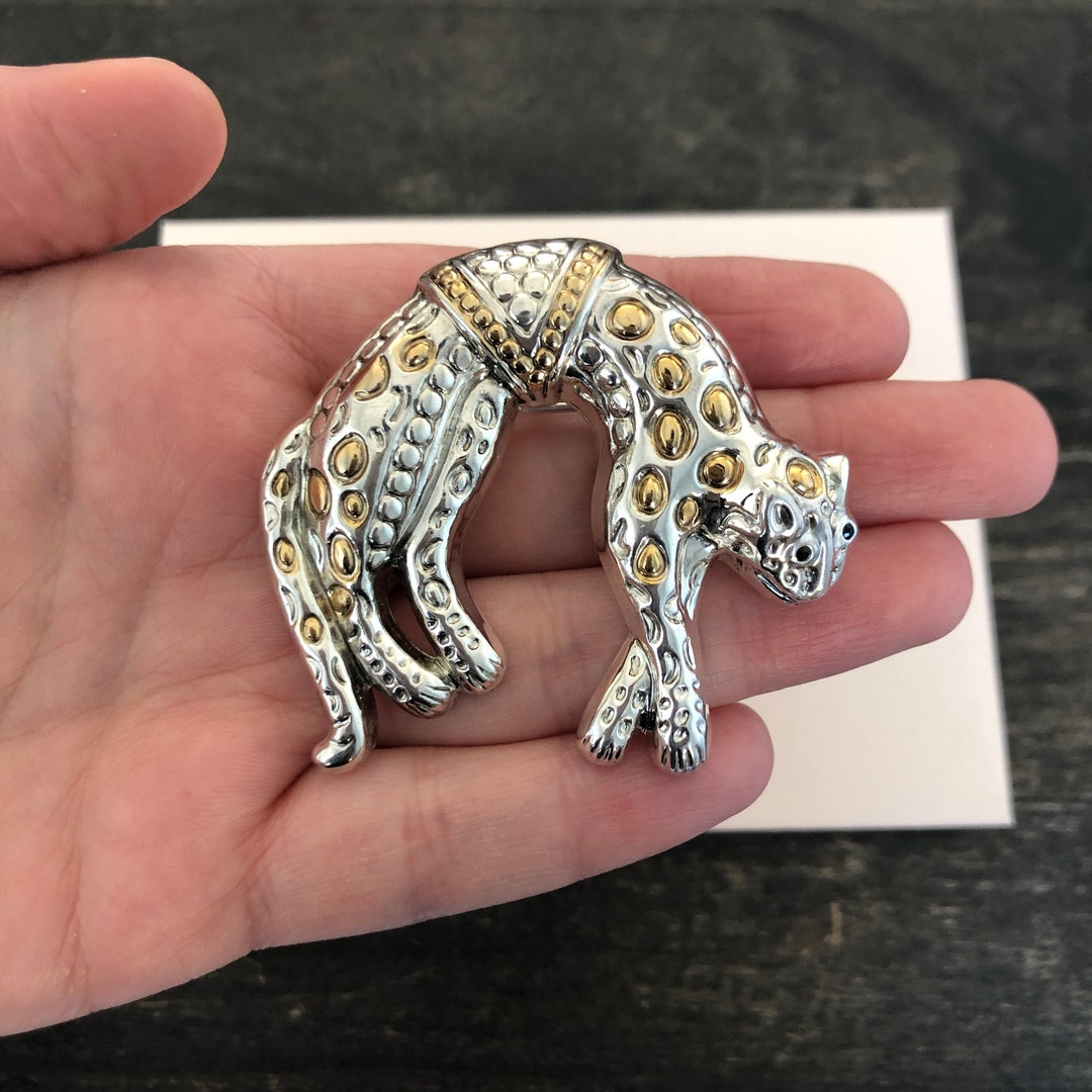 Jaguar Animal Brooch vintage 1980s Pins and Brooches Statement Brooch ...