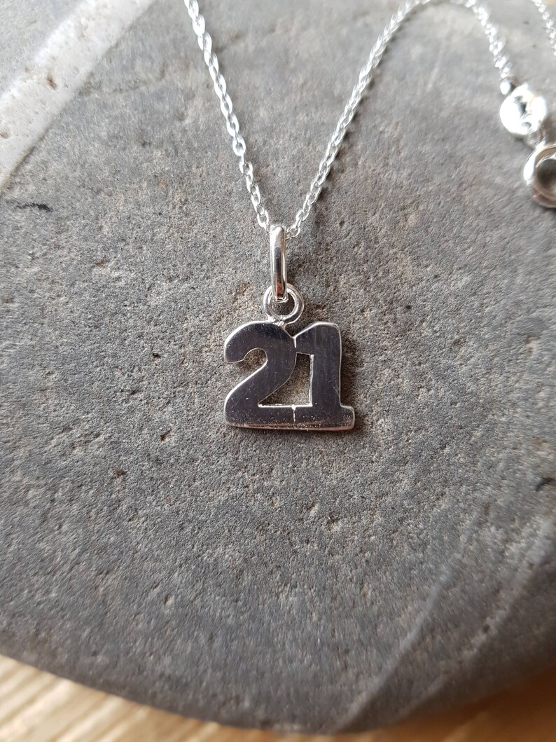 21st Birthday Sterling Silver Necklace, 21st Necklace, 21st Pendant ...