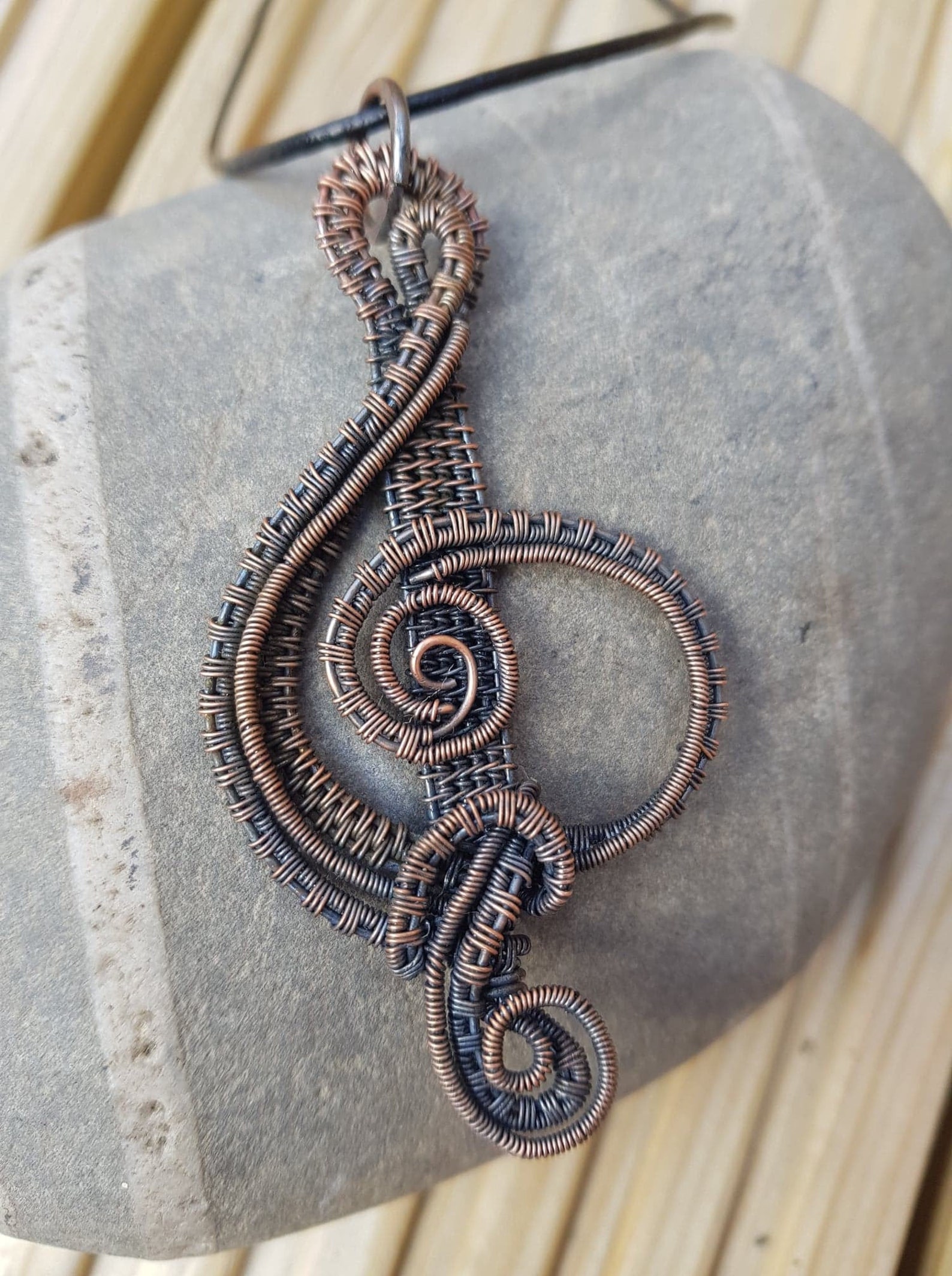 Copper Wire Weave Treble Clef Pendant, Copper Clef, Musical Pendant ...