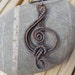 Copper Wire Weave Treble Clef Pendant, Copper Clef, Musical Pendant ...