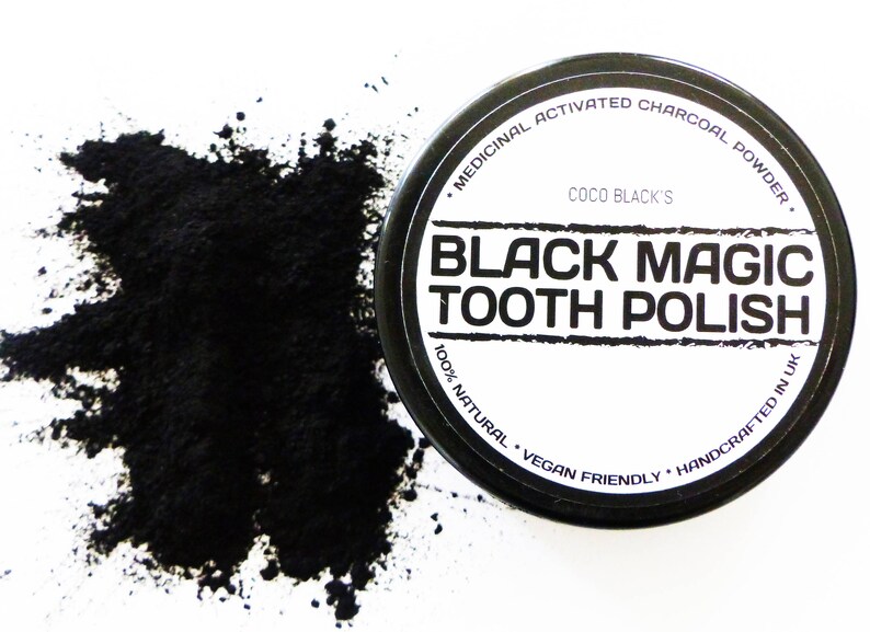 Black Magic Charcoal Powder Tooth Polish 100ml Coconut & - Etsy UK