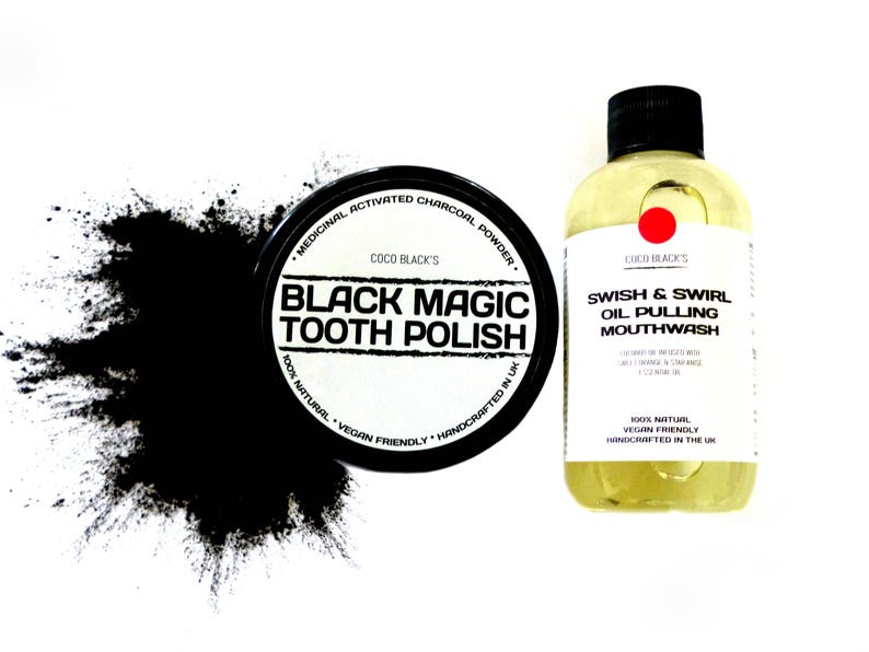 Black Magic Charcoal Powder Tooth Polish 100ml Coconut & - Etsy UK