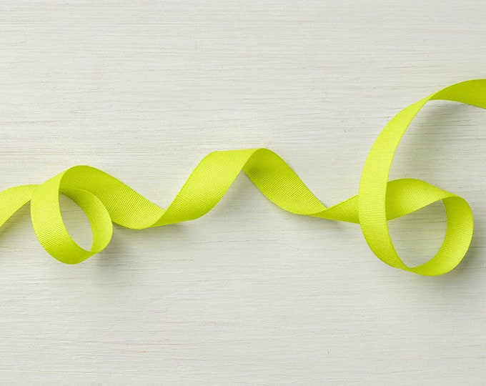 FINELY WOVEN RIBBON Lemon Lime Twist Stampin' Up 1.5 Yards X 1/2 Spring ...