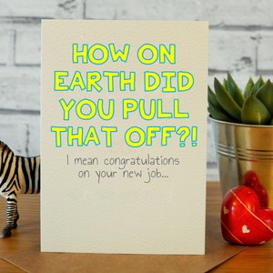 Funny new job card new job gifts congratulations card good | Etsy