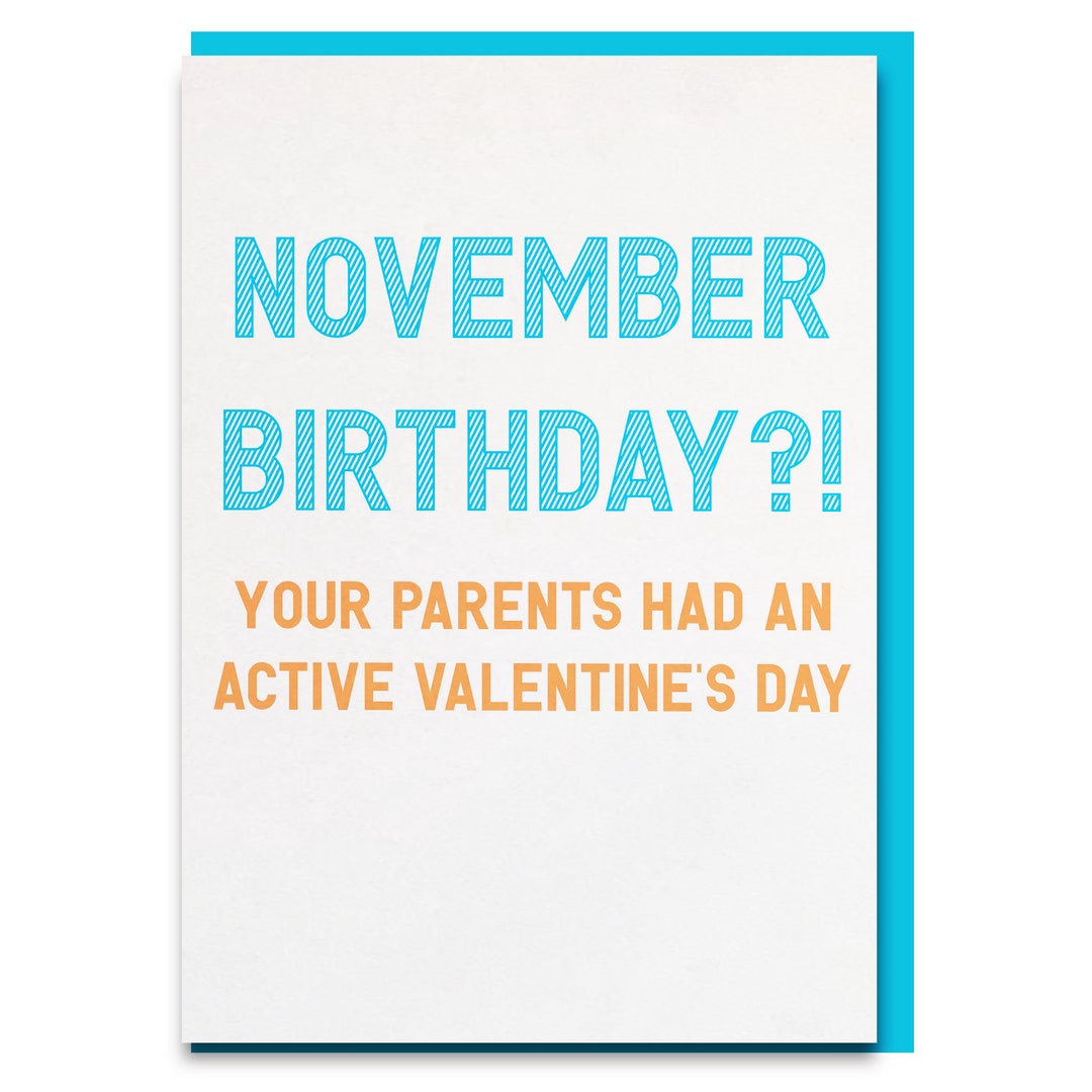 Funny November Birthday Card, Cheeky Birthday Card, Funny Birthday Card ...