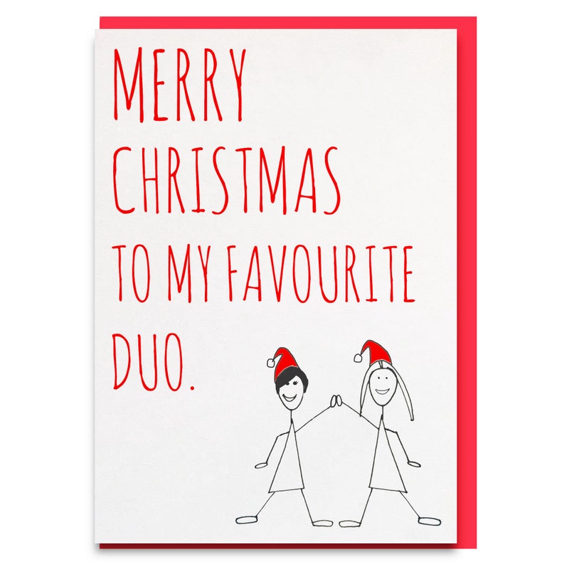 Couple Christmas Card - Etsy