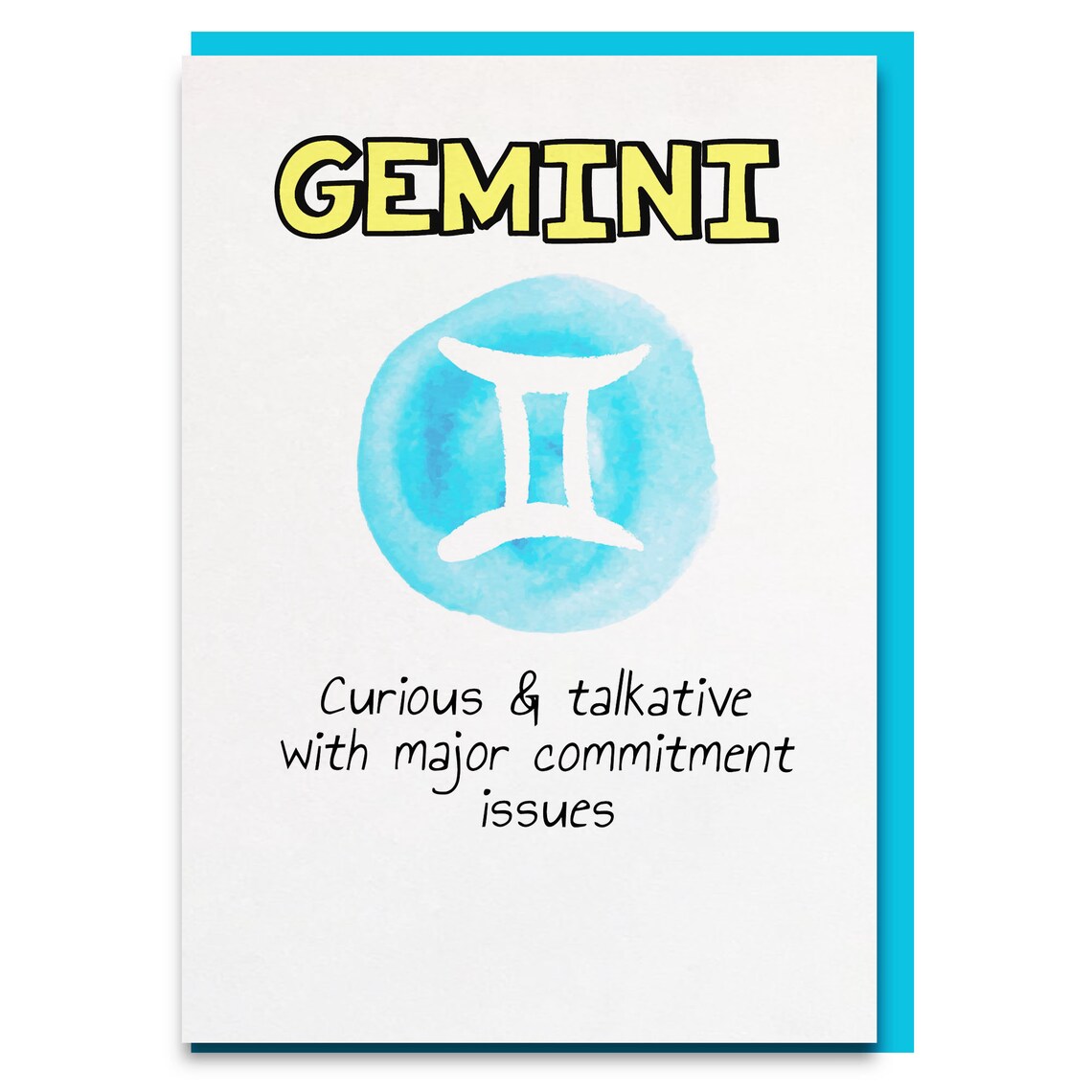 Gemini Birthday Card Funny Birthday Cards Horoscope Card - Etsy UK