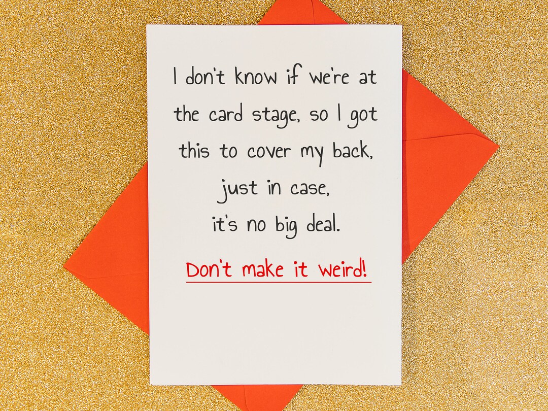 Funny, Awkward Valentines Day New Relationships Card, Just Dating Card ...