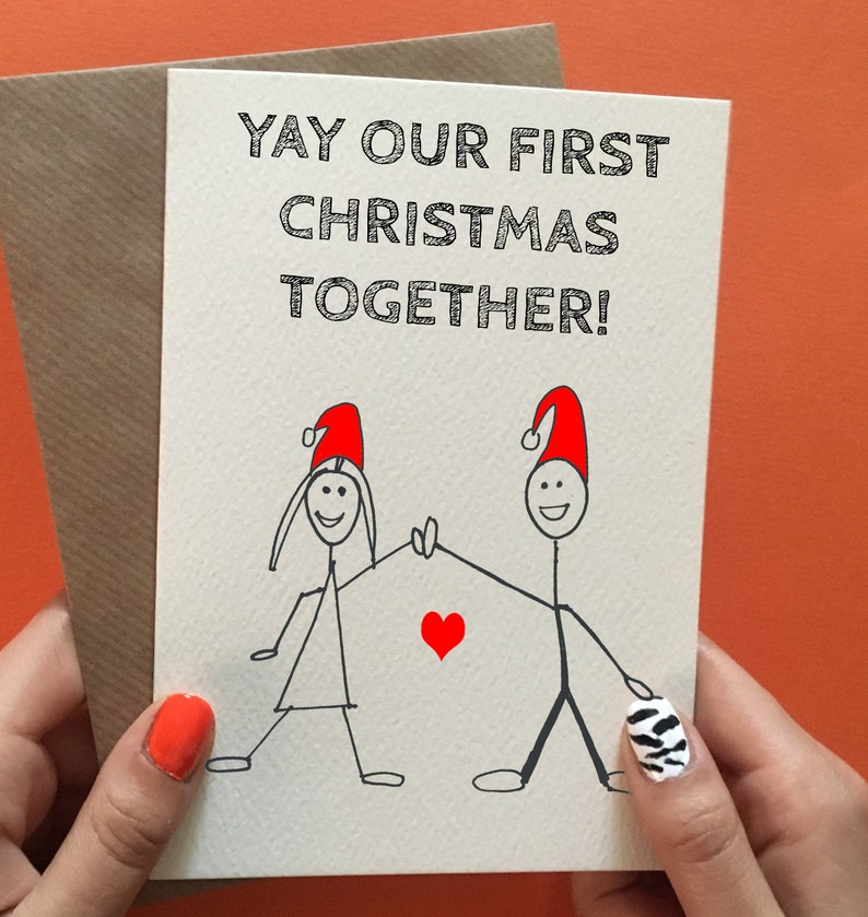 First christmas together card boyfriend first christmas card | Etsy