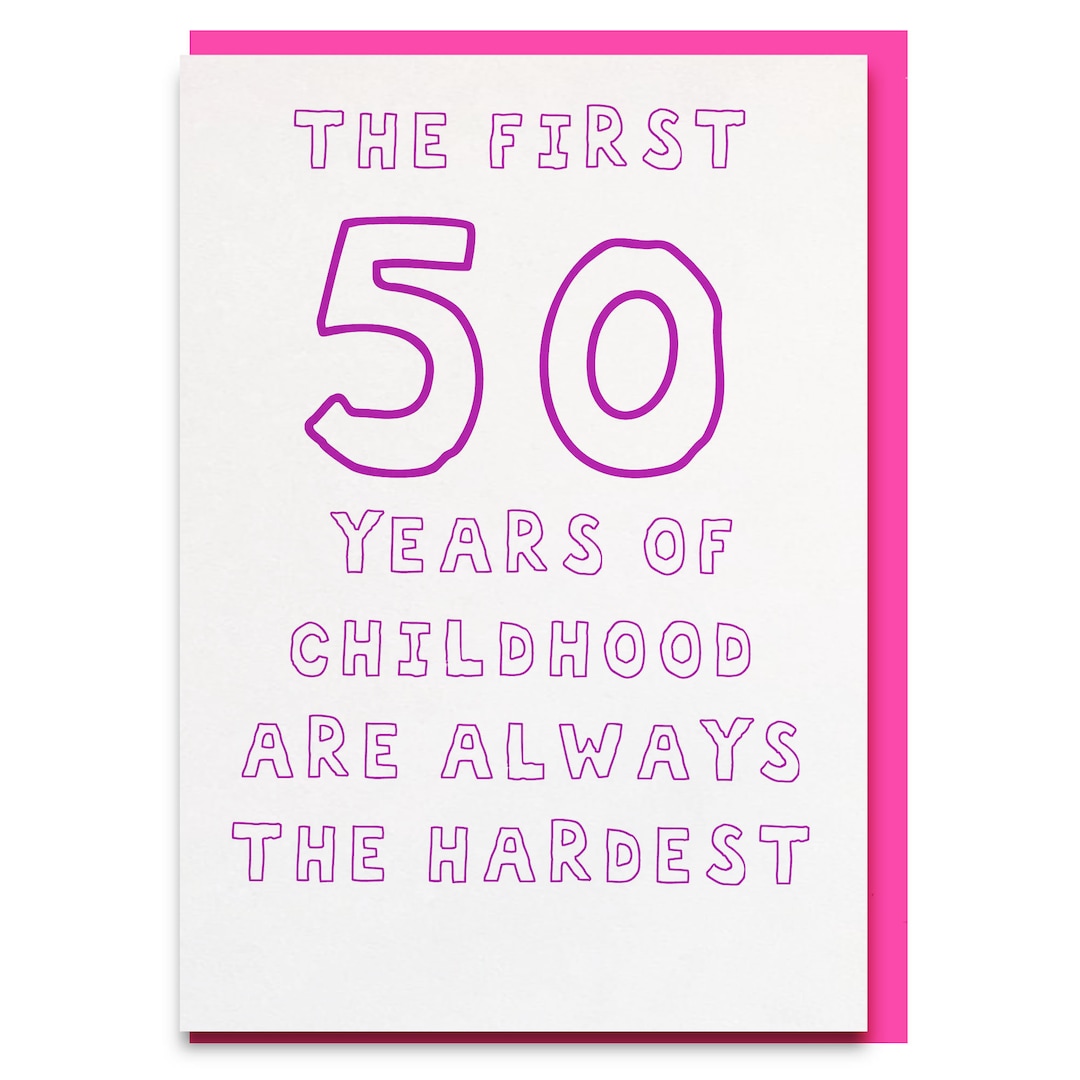 Funny 50th Birthday Card for Her, Rude 50th Birthday Card Friend, 50th ...