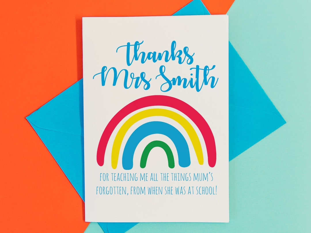 Personalised Teacher Thank You Card Funny End Of Term Gift Nursery personalised-teacher-thank-you-card-funny-end-of-term-gift-nursery