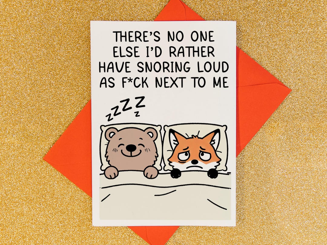 Snoring Valentines Day Card, Funny Snoring Anniversary Valentines Day ...