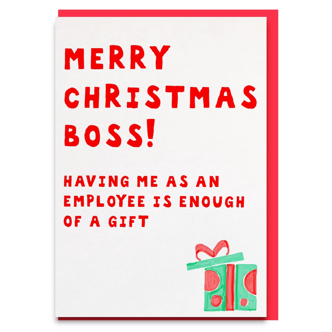 Funny Work Christmas Card, Funny Manager Christmas Card, Boss Christmas ...