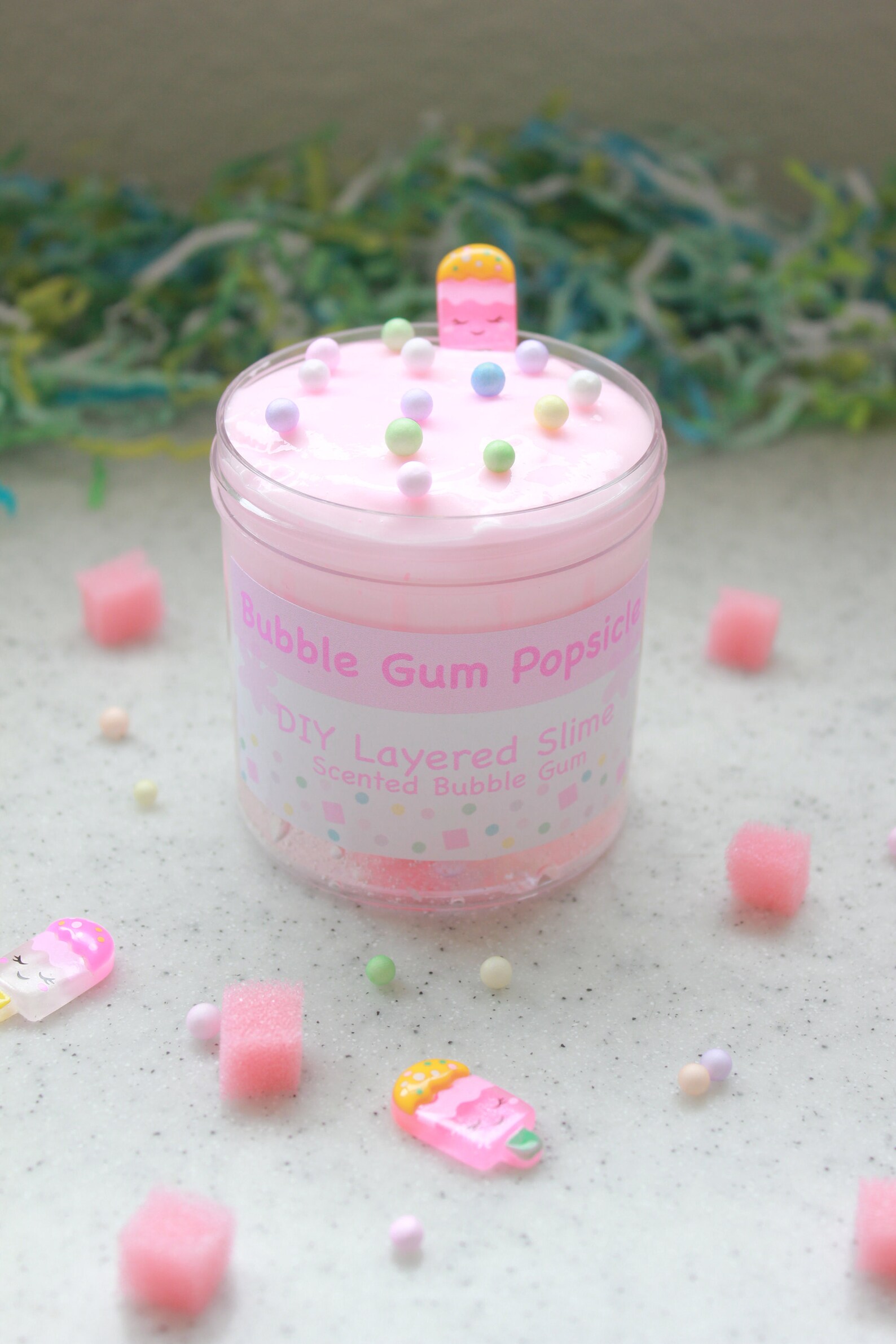 Bubble gum popsicle slimelayered slime free shippingbubble | Etsy