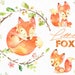 Little Fox. Cute animal clipart watercolor woodland forest | Etsy