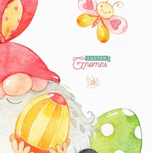 Easter Gnomes. Watercolor Clipart, Spring, Eggs, Child, Floral, Flowers ...