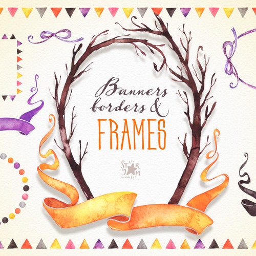 Frames Banners & Borders. Fall and Halloween Clipart - Etsy