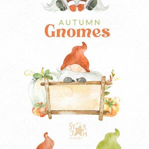 Autumn Gnomes. Watercolor Fall Clipart, Halloween, Thanksgiving ...