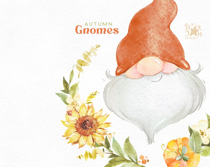 Autumn Gnomes. Watercolor Fall Clipart, Halloween, Thanksgiving ...