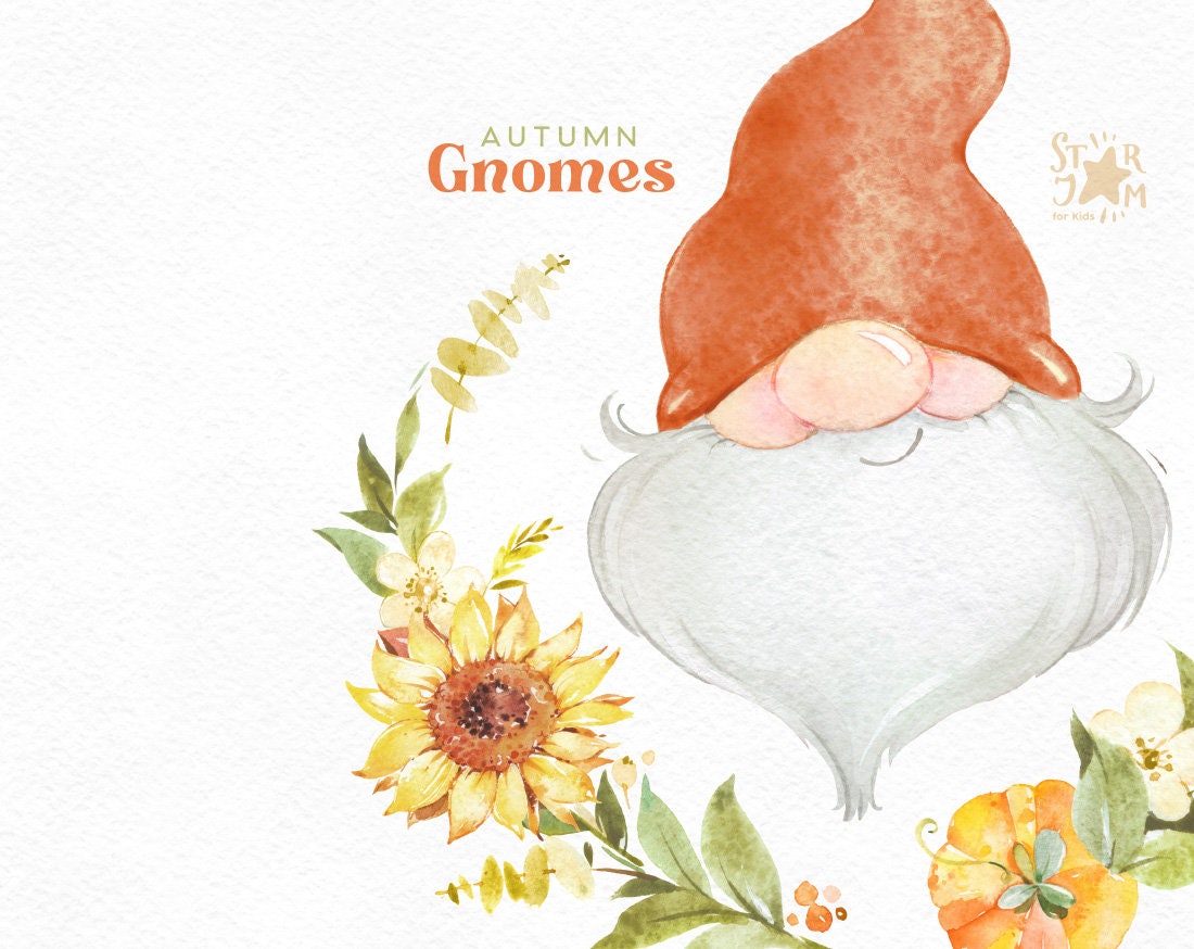 Autumn Gnomes. Watercolor Fall Clipart Halloween - Etsy