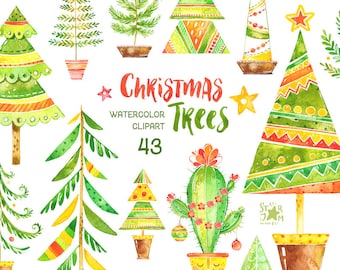 Cute Holidays. Watercolor clipart christmas winter deer