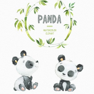 Panda. Little Animals Watercolor Clipart, Watercolor, Bear Panda Cub ...