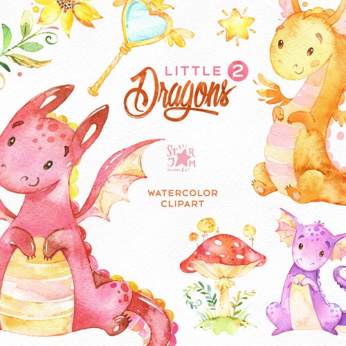 Funny Monsters 2. Watercolor Clip Art Cute Characters - Etsy