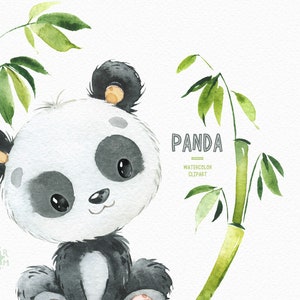 Panda. Little Animals Watercolor Clipart, Watercolor, Bear Panda Cub ...