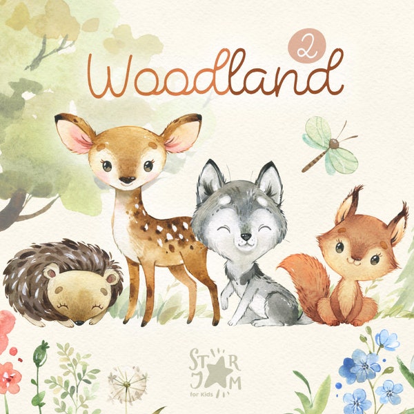 Woodland Clip Art - Etsy