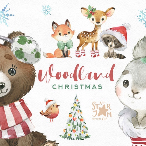 Christmas Forest Animals Clipart